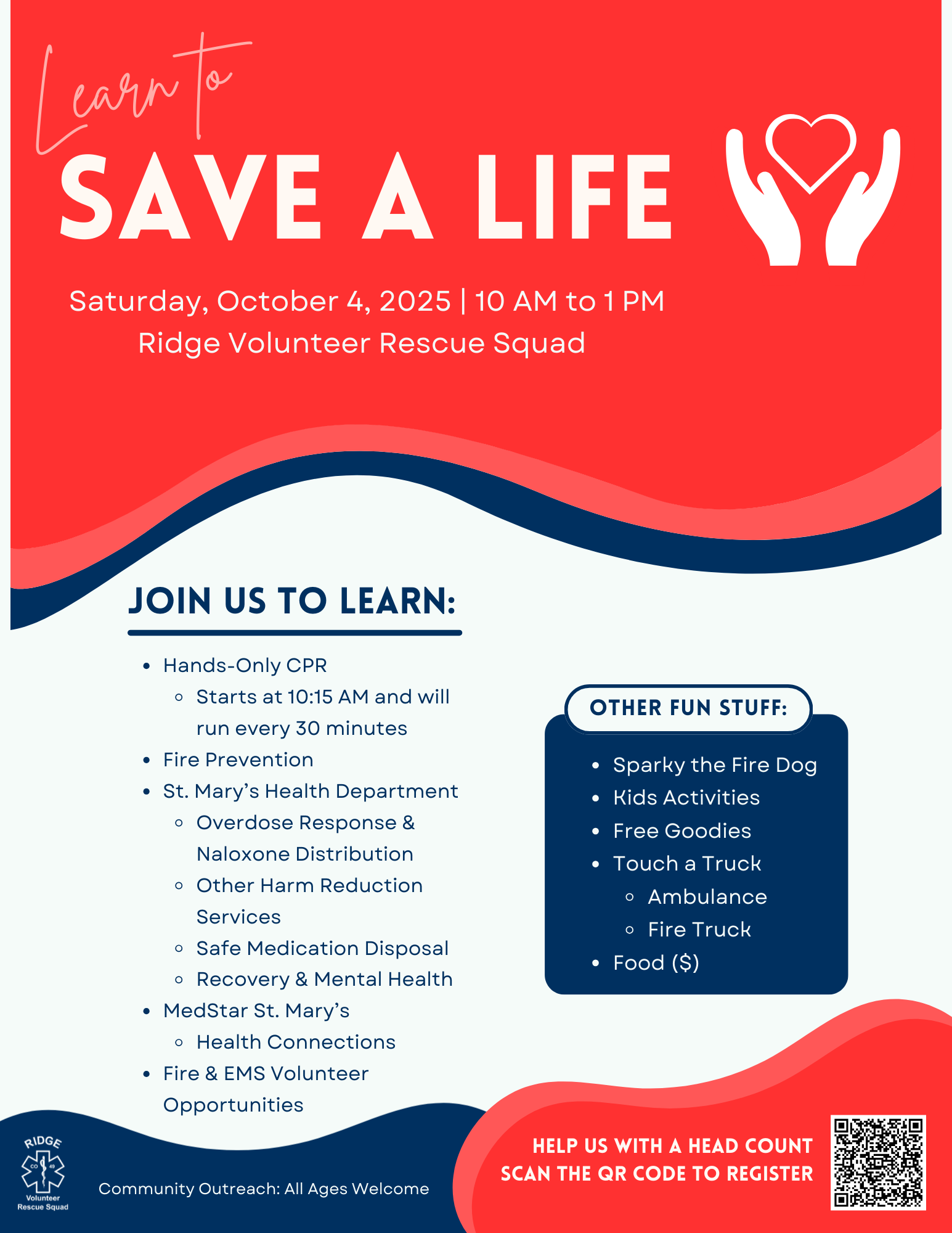 🚑 RVRS “Save a Life” Community Event 🚑 - Southern Maryland Volunteer ...